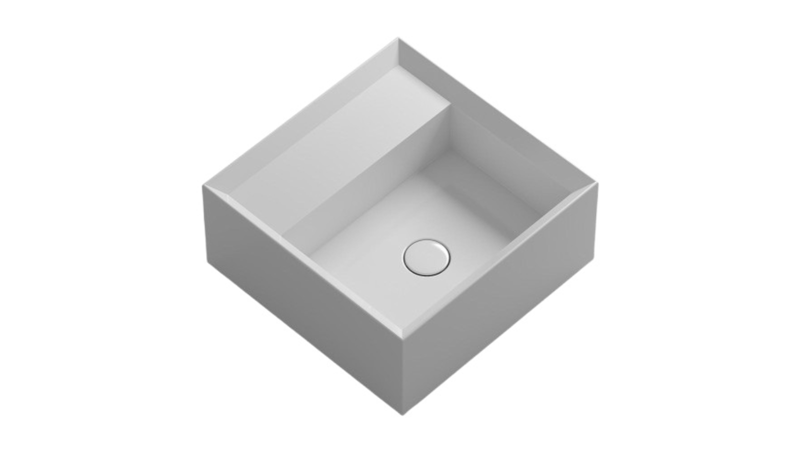 Parisi Cut 450 Square Bench Basin 0 Tap Hole - Gloss White | Harvey Norman