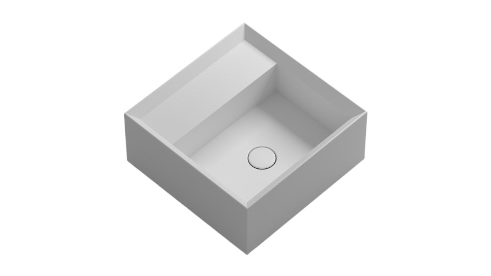 Parisi Cut 450 Square Wall Basin 0 Tap Hole - Matte White | Harvey Norman