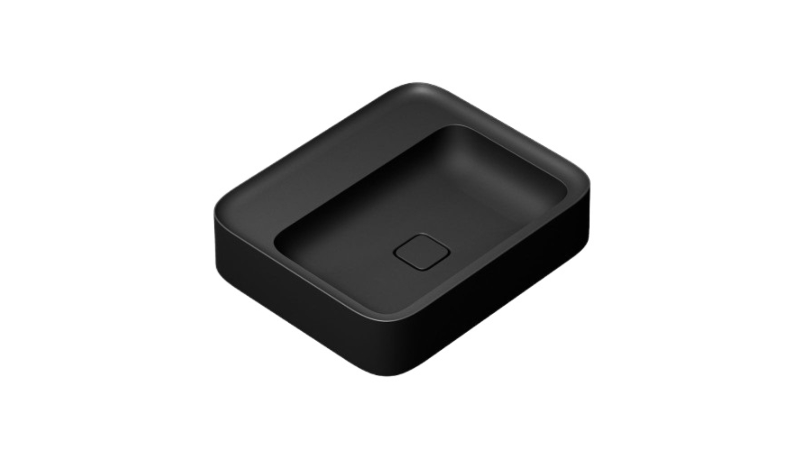 Parisi Cameo 600 Square Wall Basin 0 Tap Hole - Matte Black | Harvey Norman