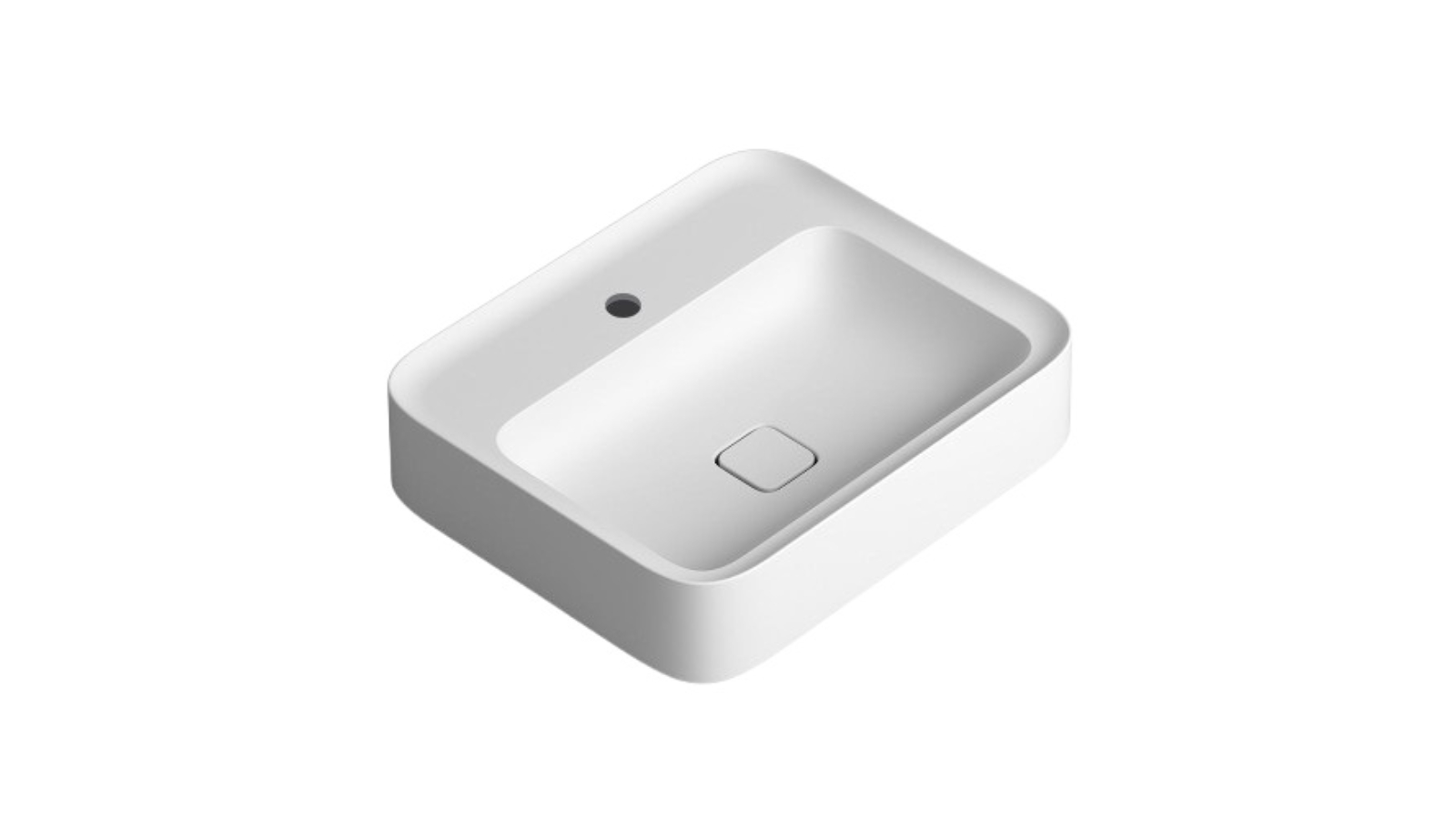 Parisi Cameo 600 Square Wall Basin 1 Tap Hole - Matte White | Harvey Norman