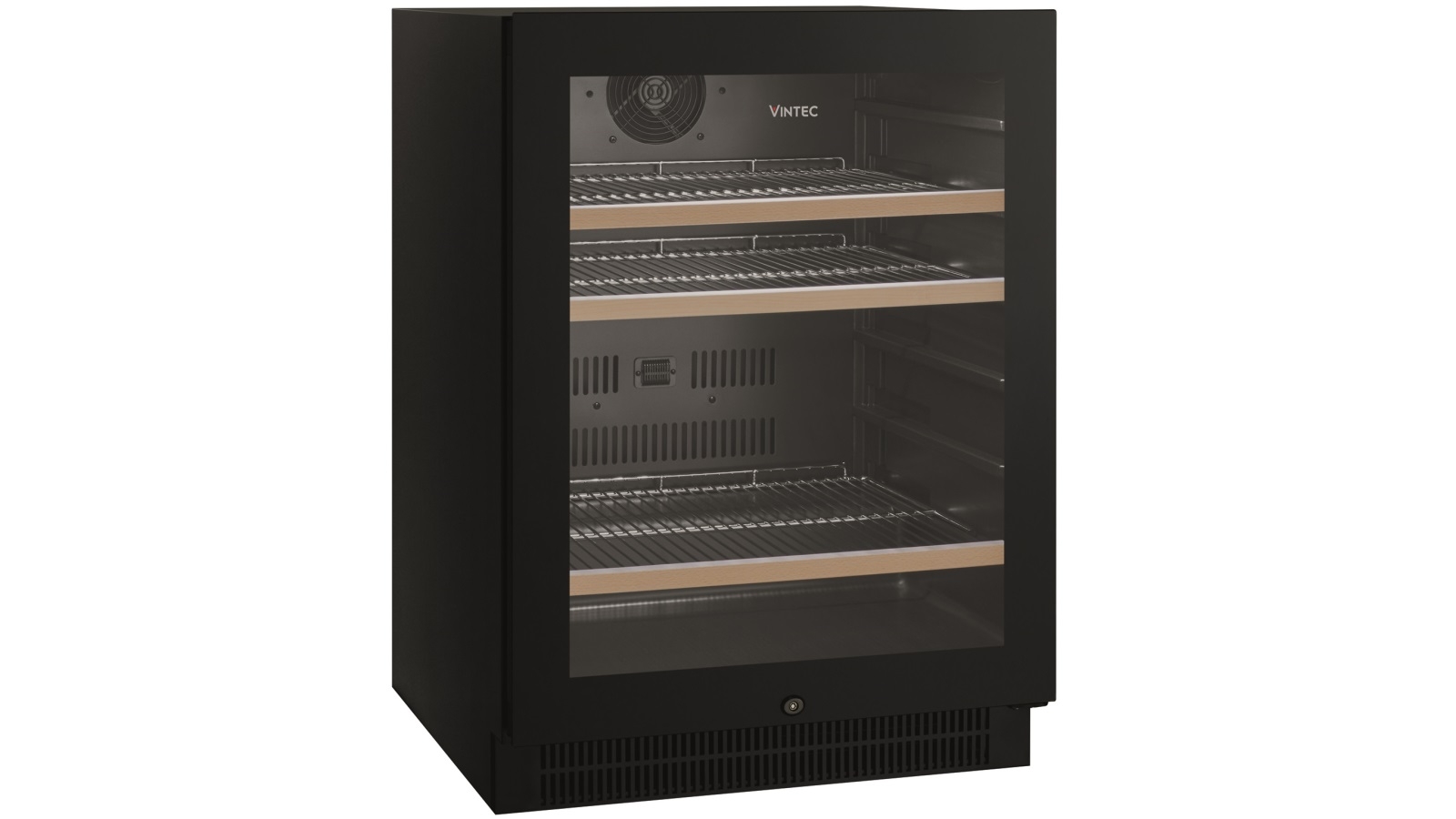 Vintec 100 Beer-Bottle Beverage Centre - Black Glass | Harvey Norman