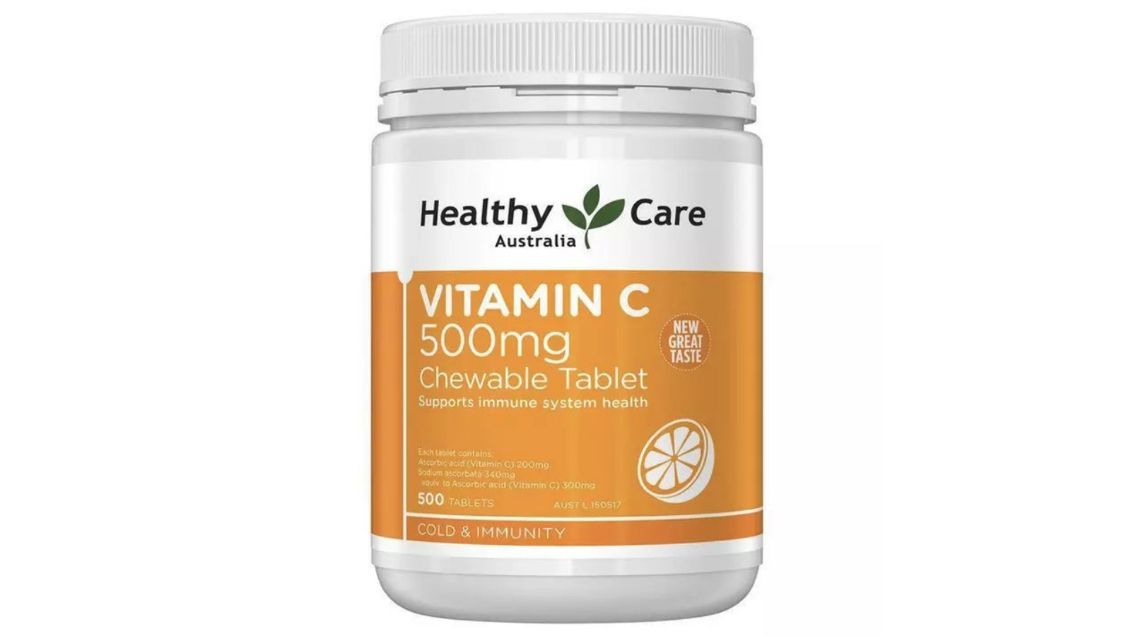 Healthy Care 500mg Chewable Vitamin C - 500 Tablet | Harvey Norman