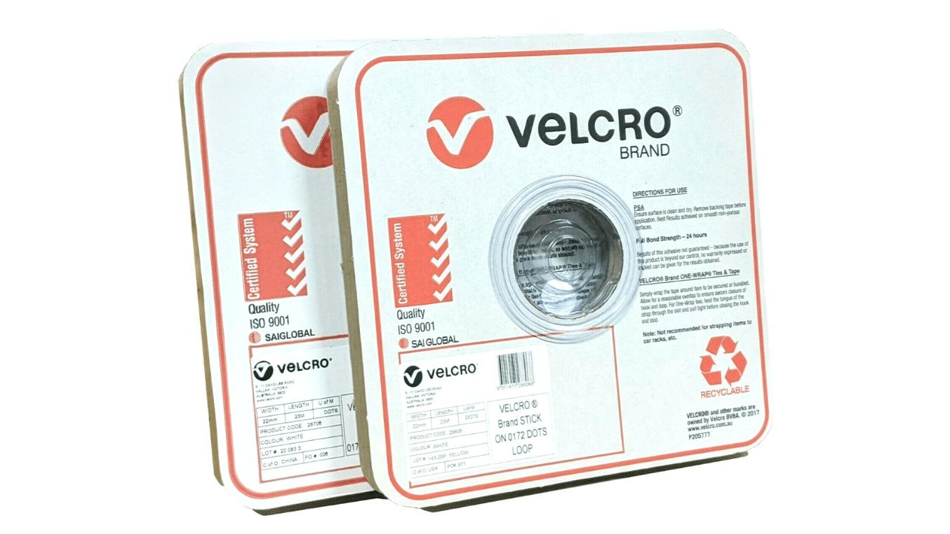 Velcro Pack of 900 White Stick-on Hook and Loop Dot - 2.2cm | Harvey Norman