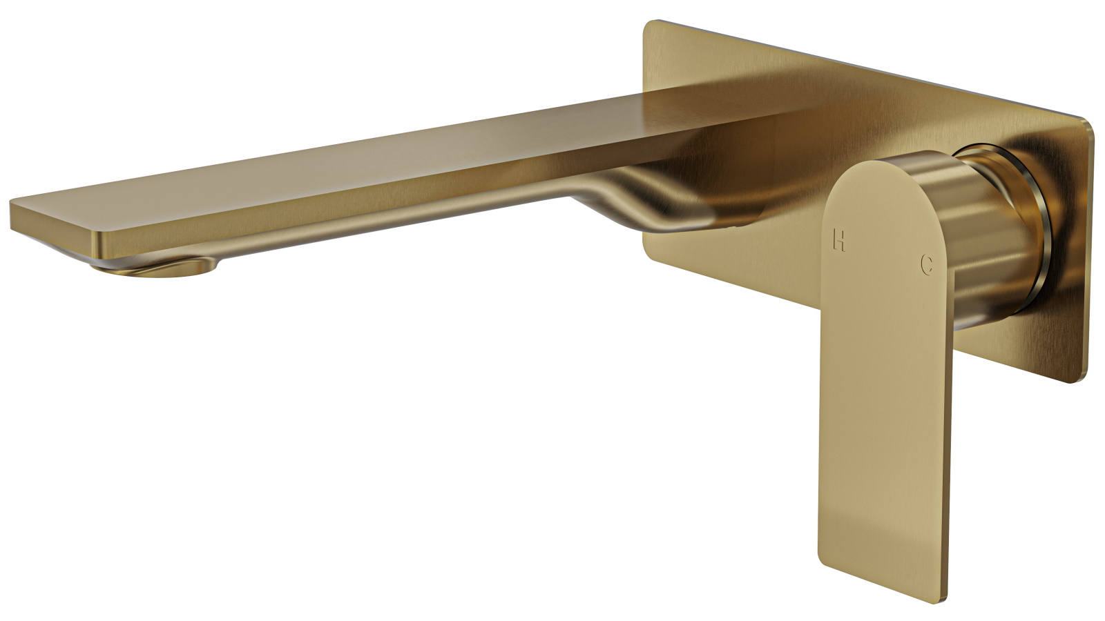 Linsol Vena Wall Basin/Bath Mixer - Brushed Brass | Harvey Norman