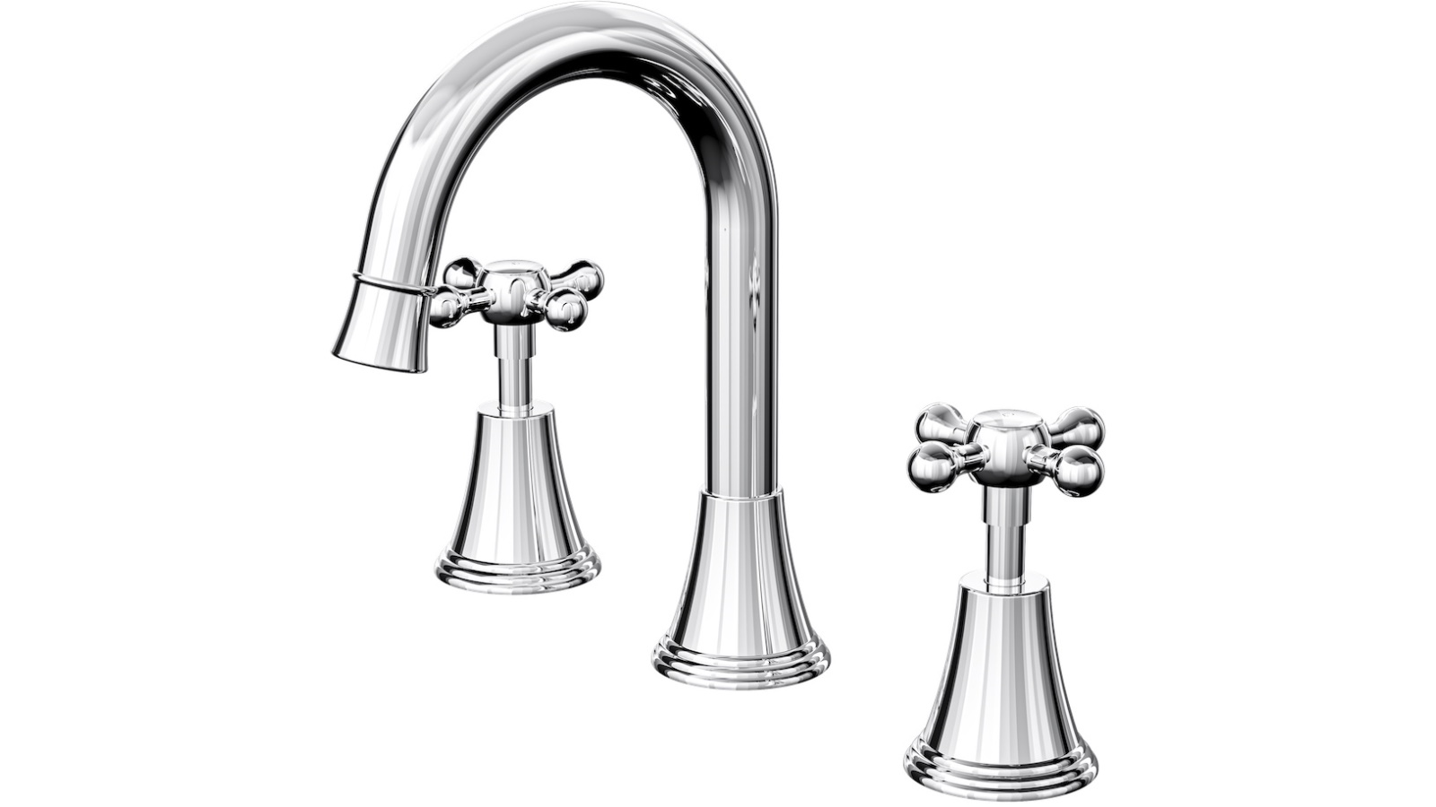 Linsol Vintage Cross Handle Basin Set - Chrome | Harvey Norman