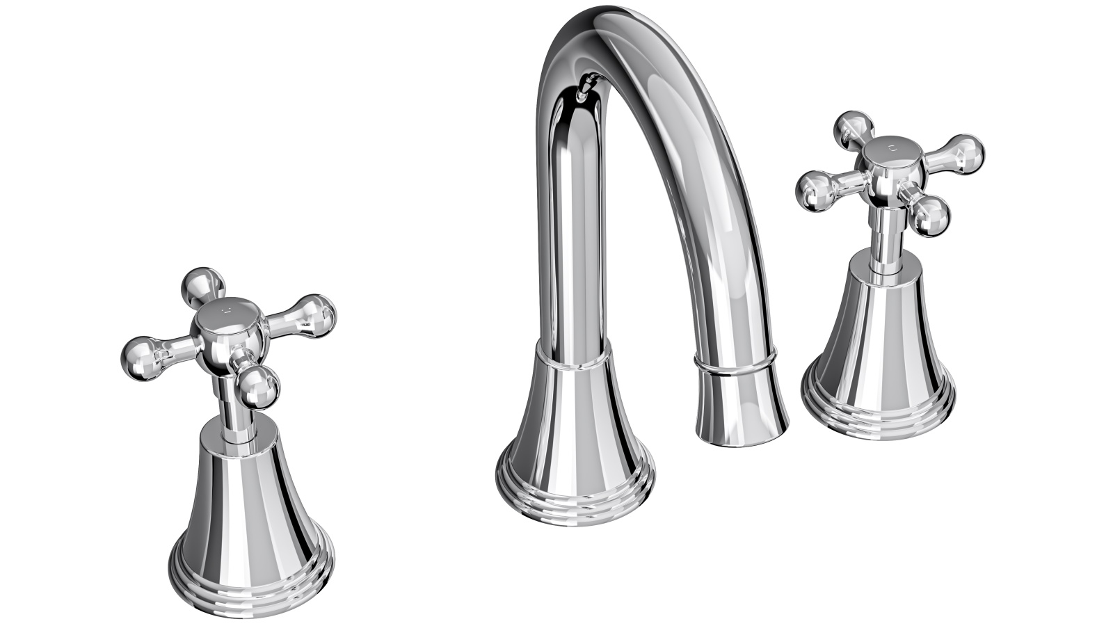 Linsol Vintage Cross Handle Basin Set - Chrome | Harvey Norman