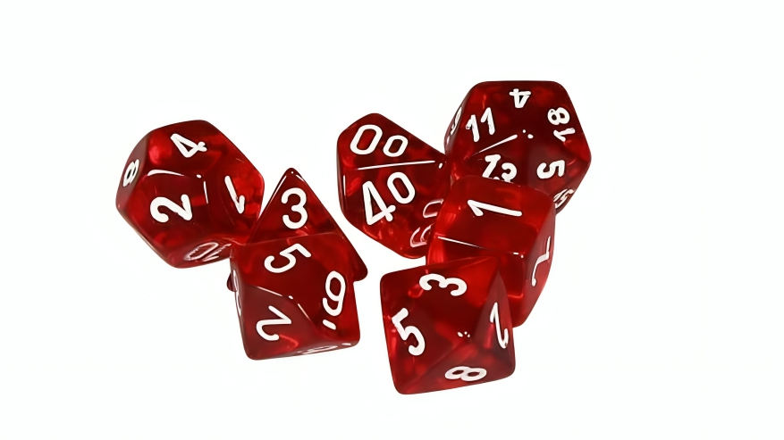 Latest Buys Set of 7 Translucent D7 Die Poly Dice - Red/White | Harvey ...