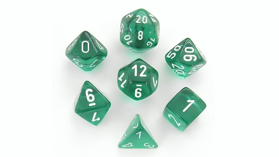 Latest Buys Set of 7 Translucent D7 Die Poly Dice - Green/White ...
