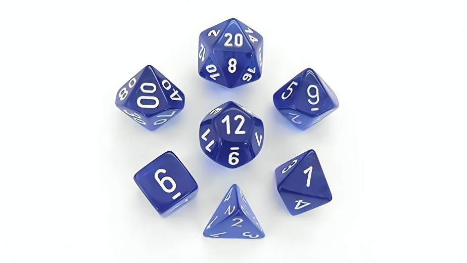 Latest Buys Set of 7 Translucent D7 Die Poly Dice - Blue/White | Harvey ...