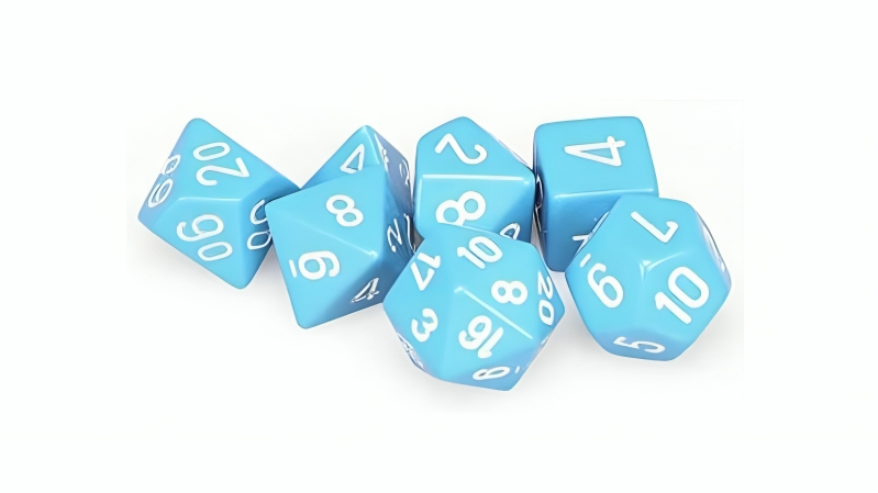 Latest Buys Set of 7 Opaque D7 Die Polyh Dice - Light Blue/White ...