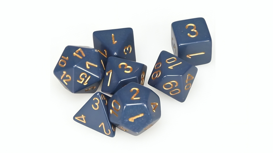 Latest Buys Set of 7 Opaque D7 Die Polyh Dice - Dust Blue/Copper ...