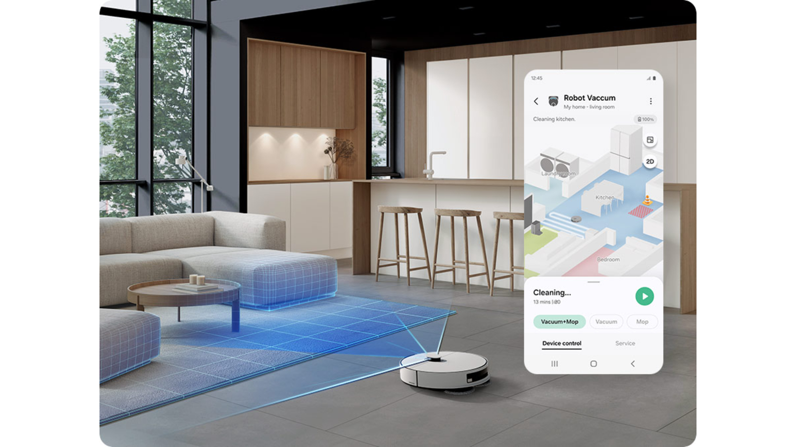 Samsung Bespoke Jet Bot Combo AI Robotic Vacuum - White | Harvey Norman