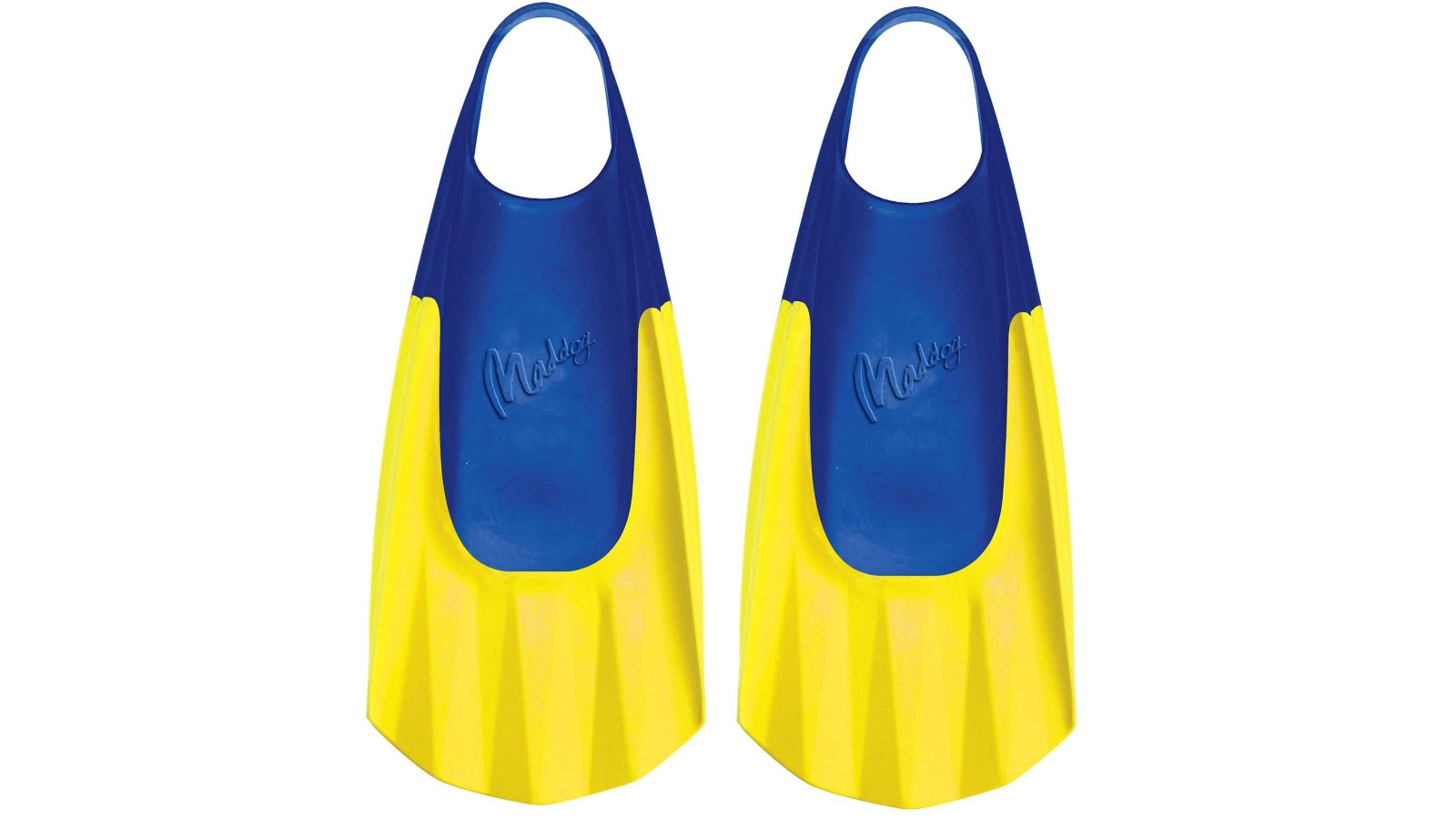 Maddog Blue/Yellow Adult Wave Gripper Surf and Bodyboard Flippers Fin ...
