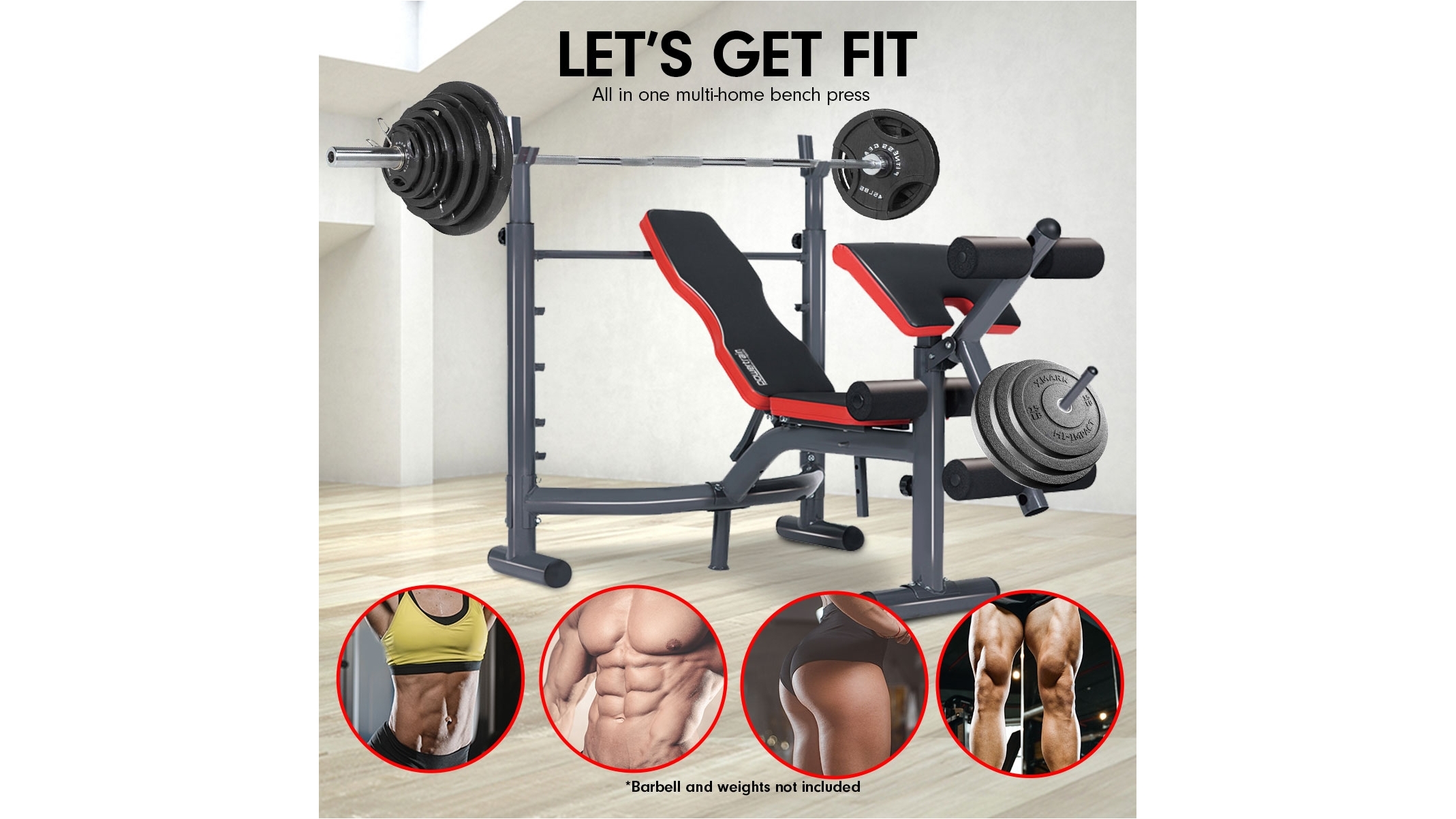 Powertrain Home Gym Fitness Bench Incline Press | Harvey Norman
