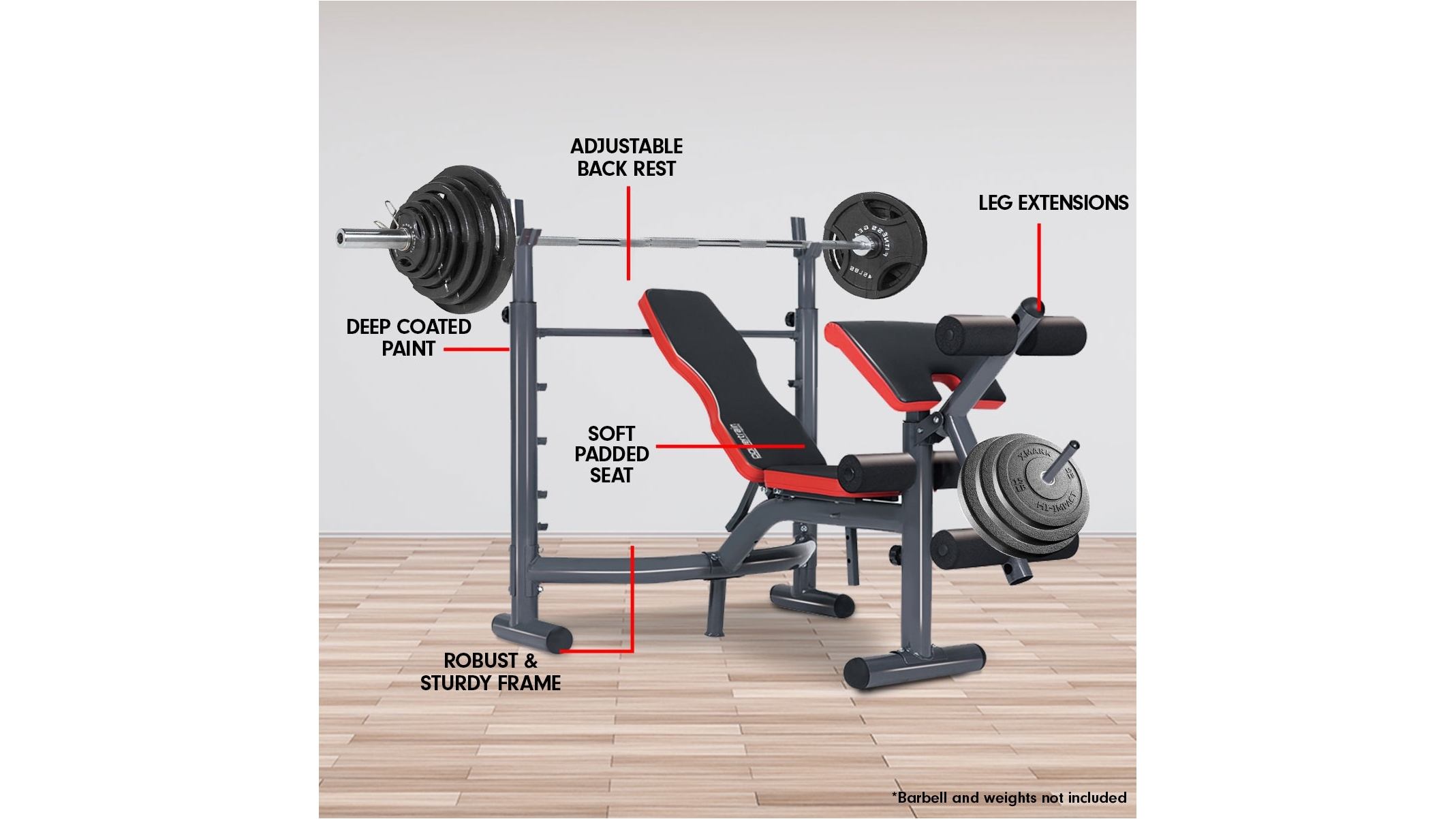 Powertrain Home Gym Fitness Bench Incline Press | Harvey Norman