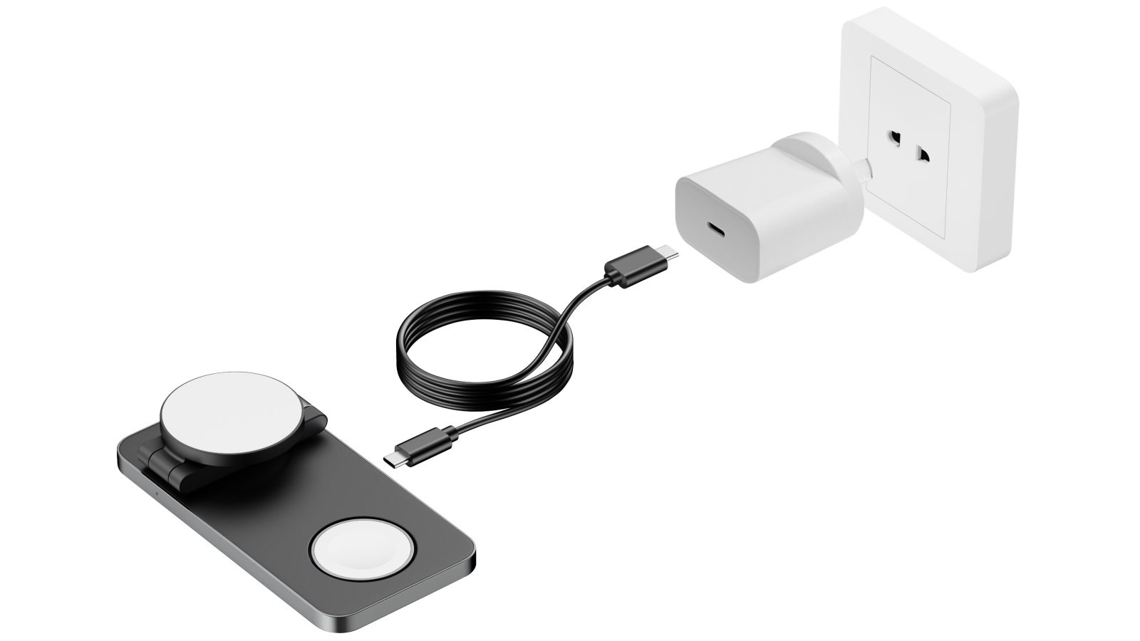 Laser ChargeCore 3-in-1 Charging Stand with Apple/Samsung Watch Charger ...