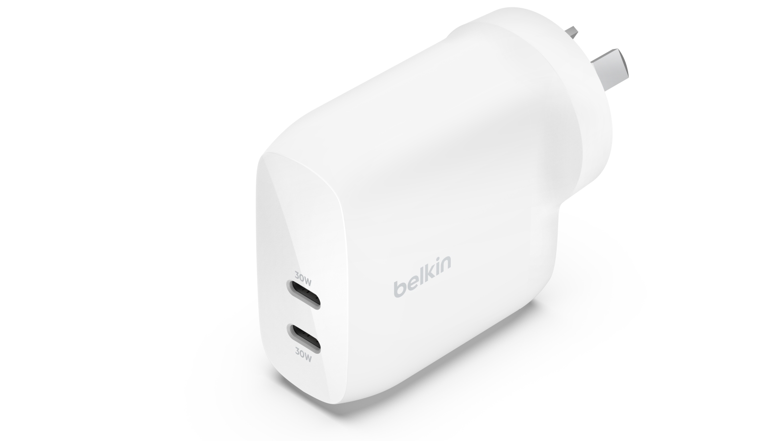 Belkin BoostCharge Pro Dual USB-C Wall Charger with PPS 60W - White ...