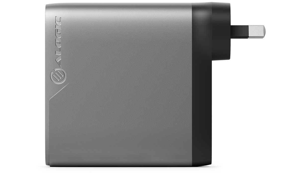 Alogic 4X100 Rapid Power 4 Port 100W GaN Wall Charger - Space Grey | Harvey Norman