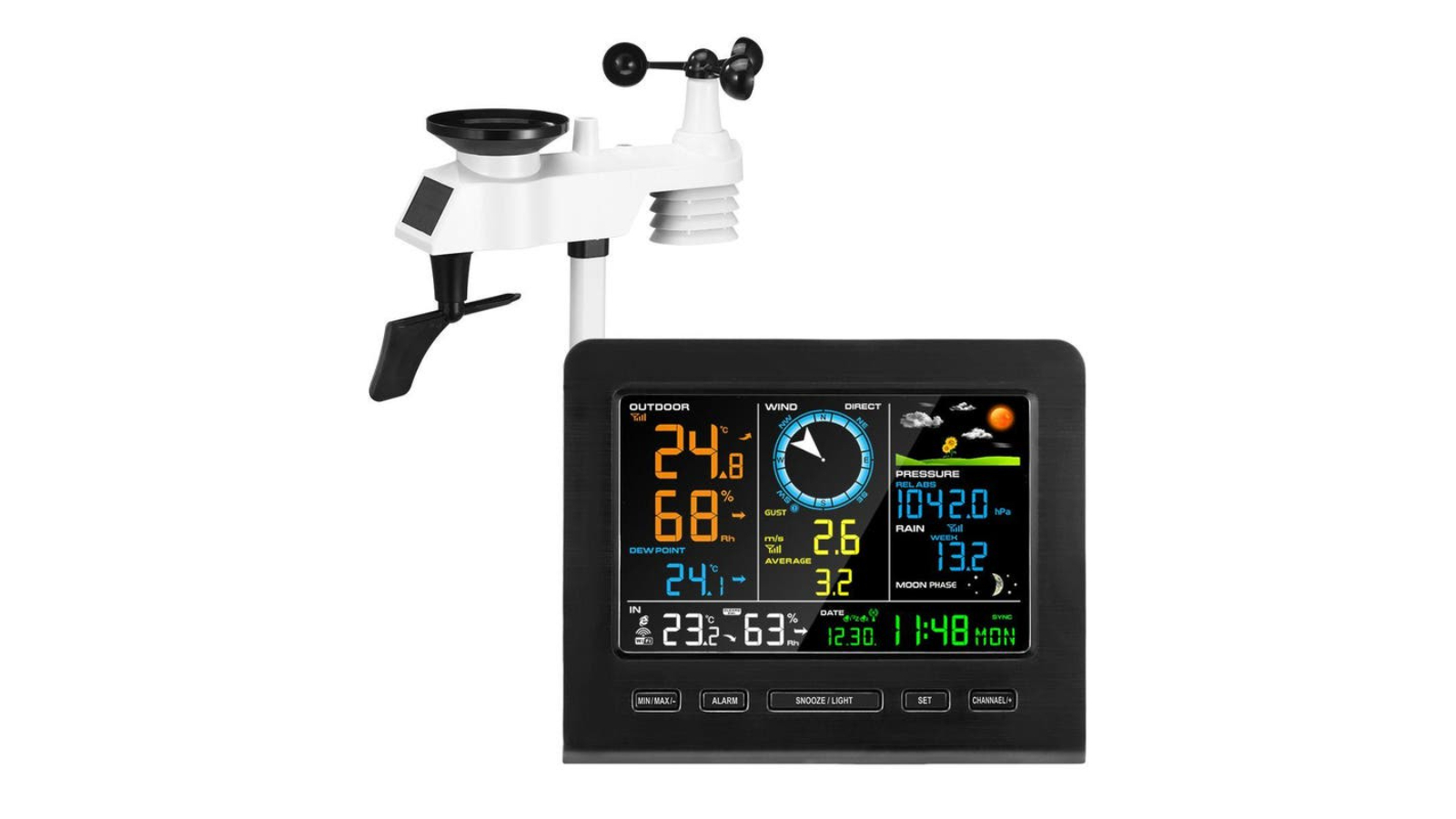 Solar Weather Station WiFi Wireless Home Forecaster | Harvey Norman