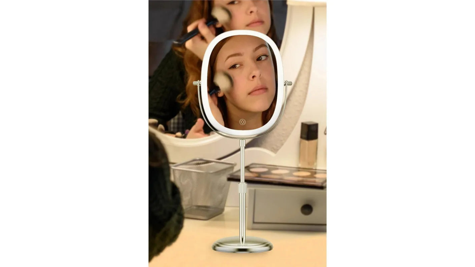 Wellcare Adjustable Table LED Ring Light Makeup Mirror | Harvey Norman