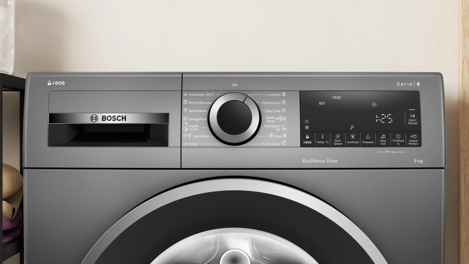 Bosch 9kg Series 6 Front Load Washing Machine with i-DOS - Graphite ...