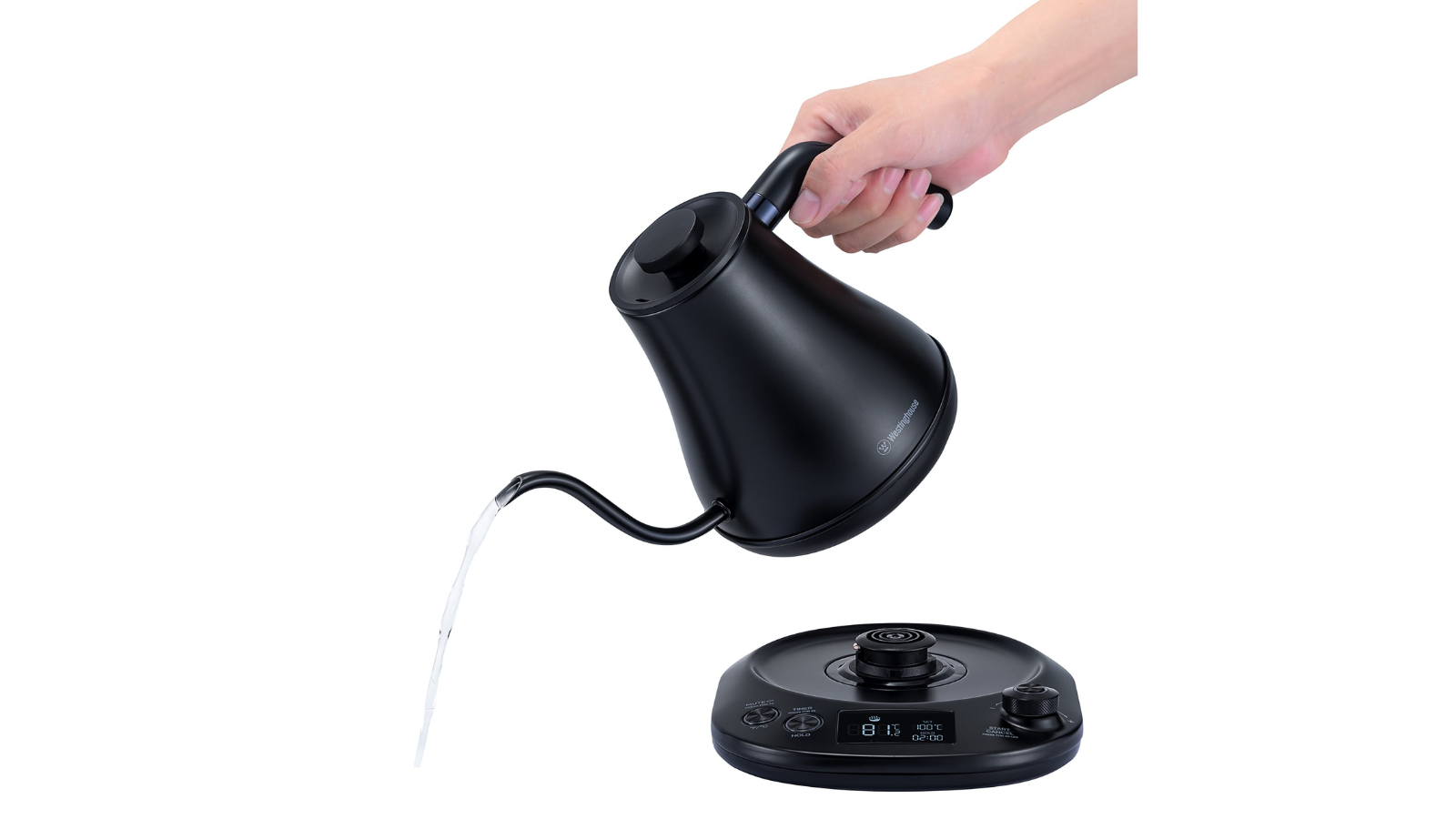 Westinghouse Gooseneck Kettle - Black | Harvey Norman