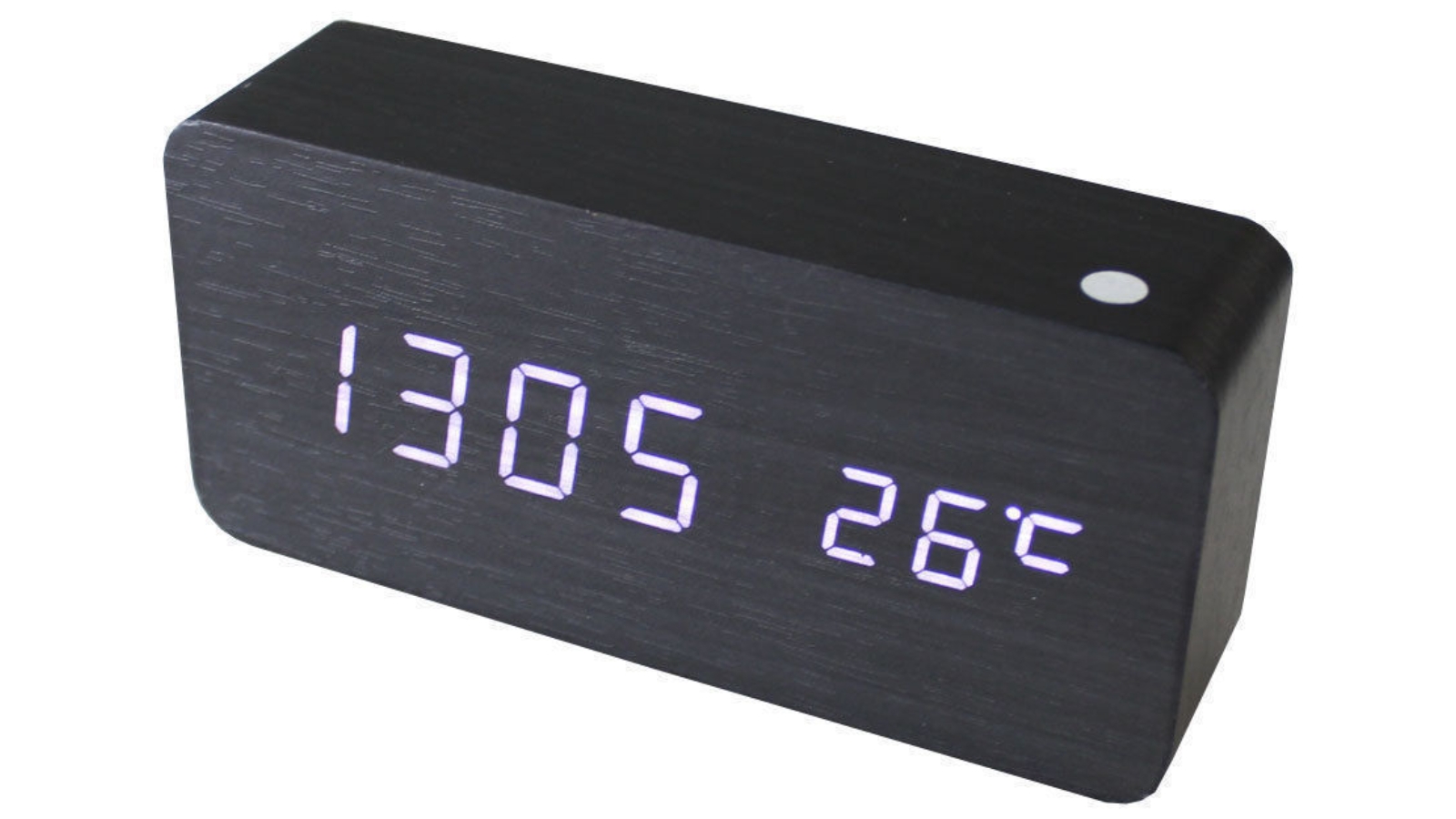 TODO White Led Wooden 3 Alarm Clock and Temperature Display USB/Battery ...