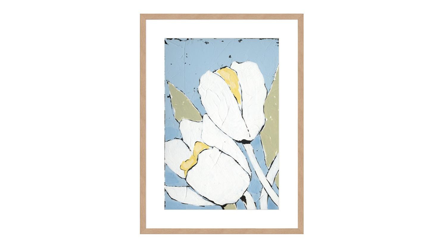 La Grolla White Tulip Triptych I Natural Frame Wall Art - 116 x 86cm ...