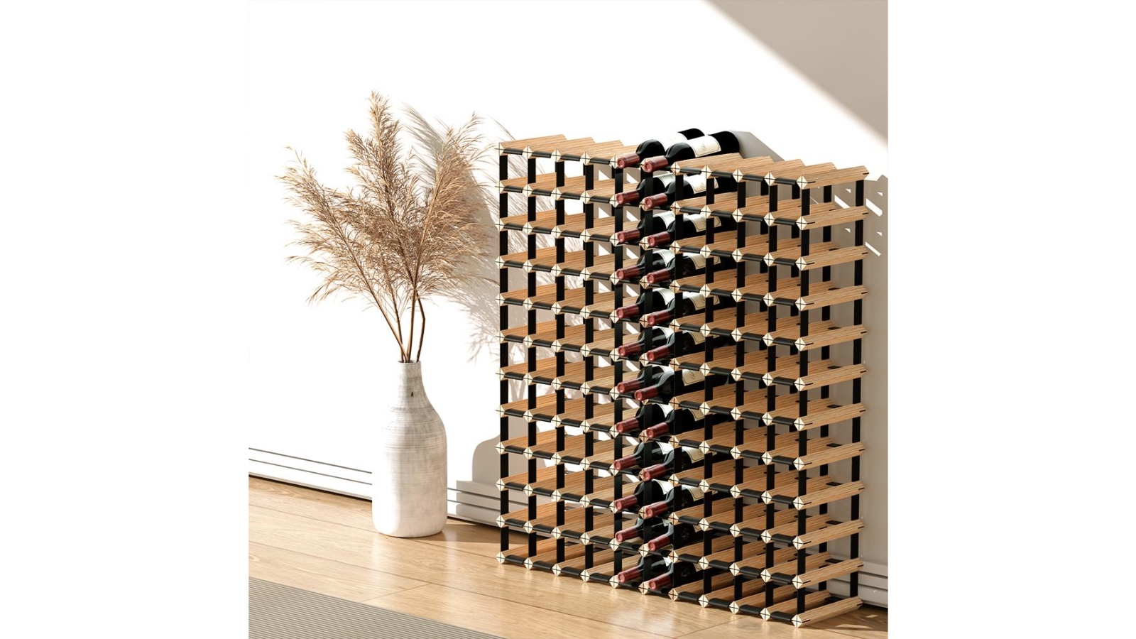Artiss 120 Bottle Wine Rack - Natural | Harvey Norman