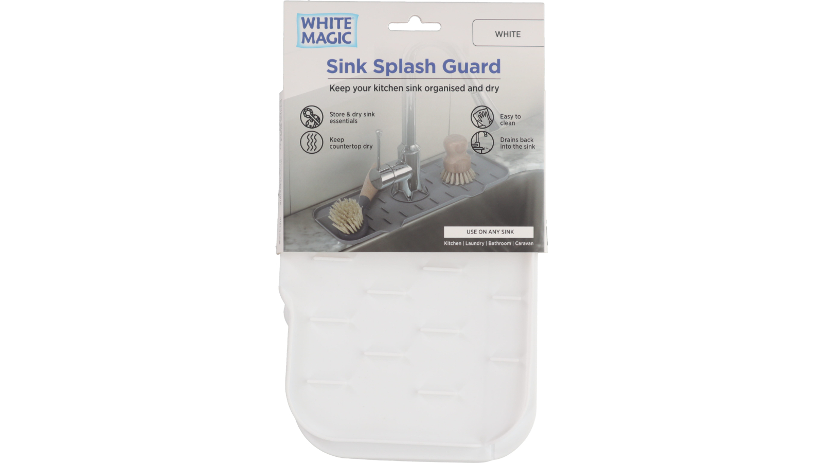 White Magic Sink Splash Guard - White | Harvey Norman