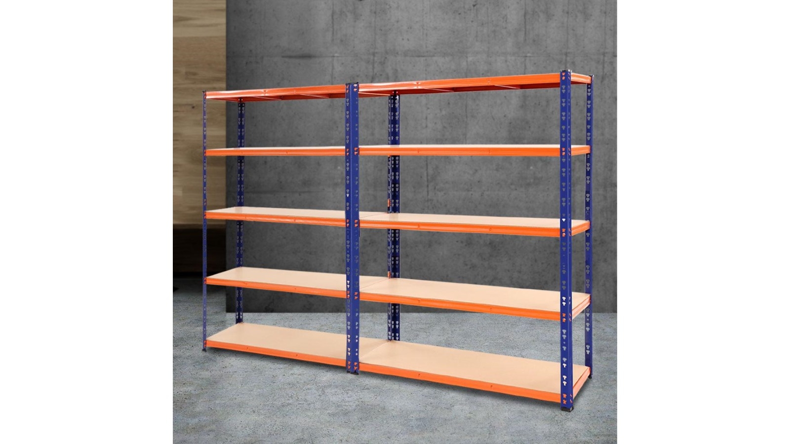 Giantz 2.4mx1.8m Garage Shelving Rack - Orange/Blue | Harvey Norman