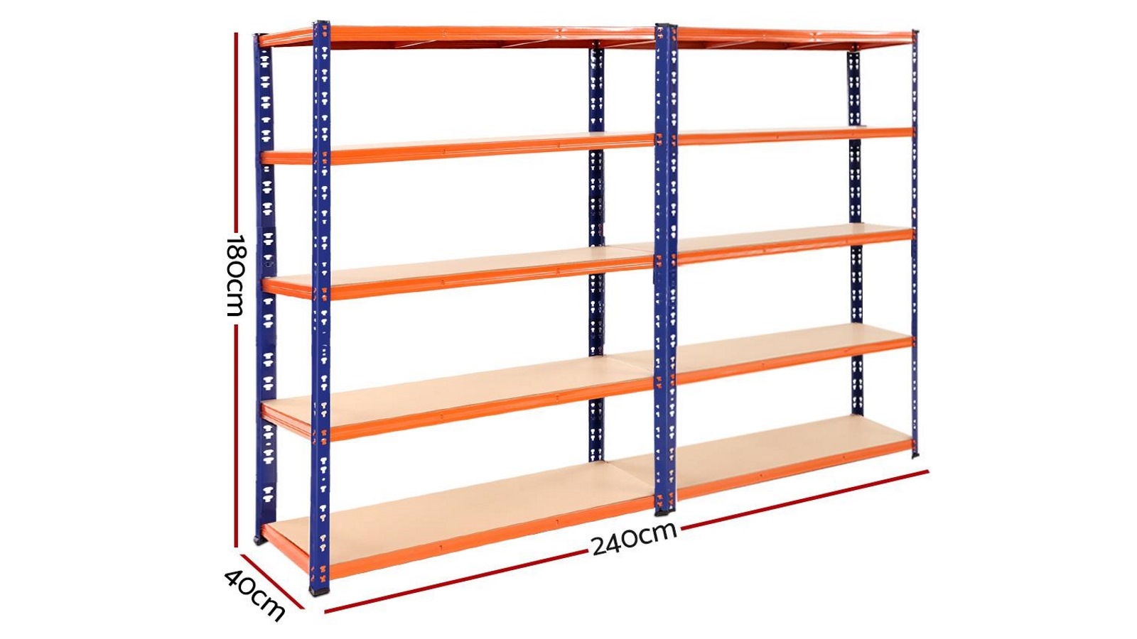 Giantz 2.4mx1.8m Garage Shelving Rack - Orange/Blue | Harvey Norman