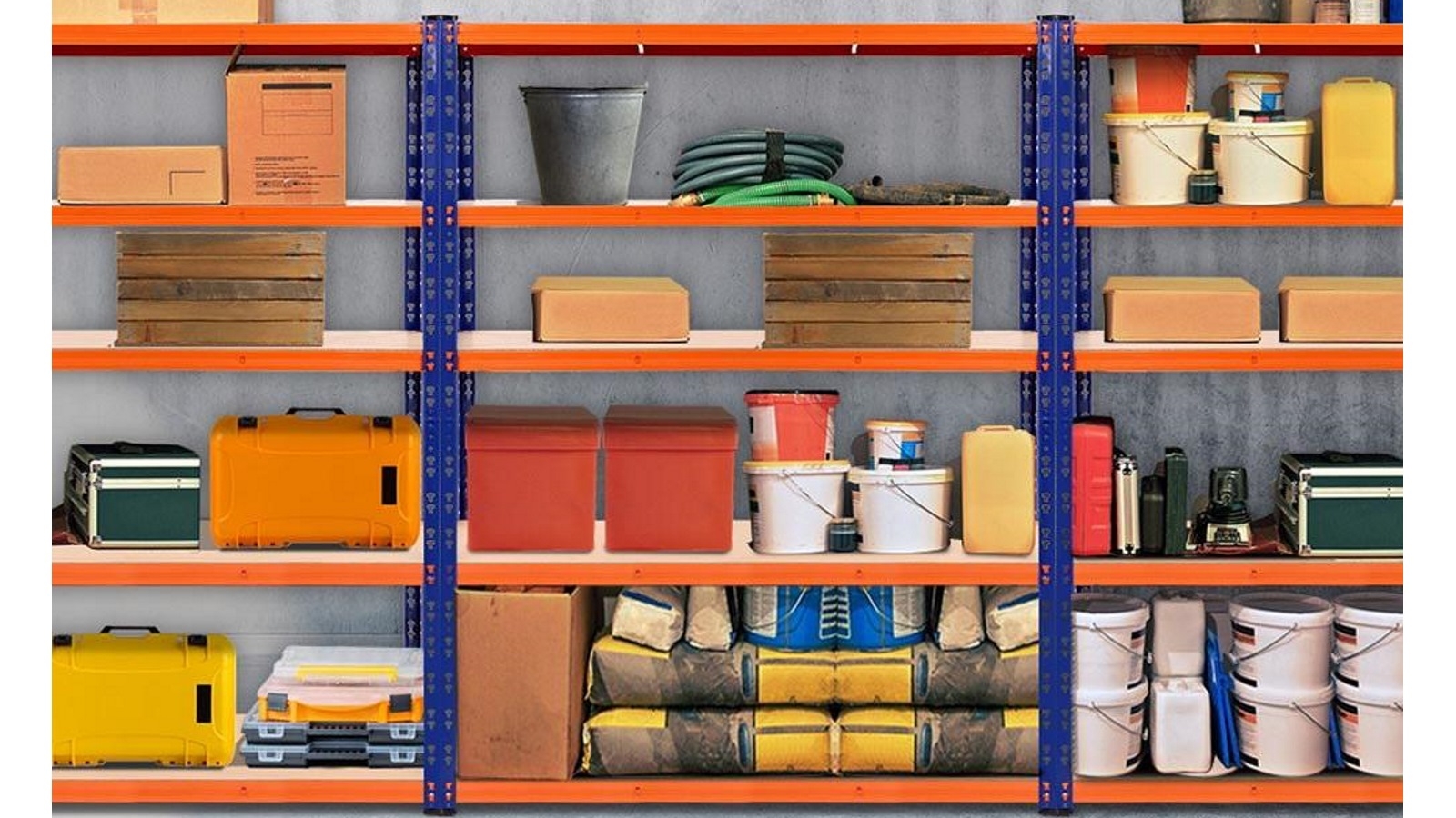 Giantz 2.4mx1.8m Garage Shelving Rack - Orange/Blue | Harvey Norman