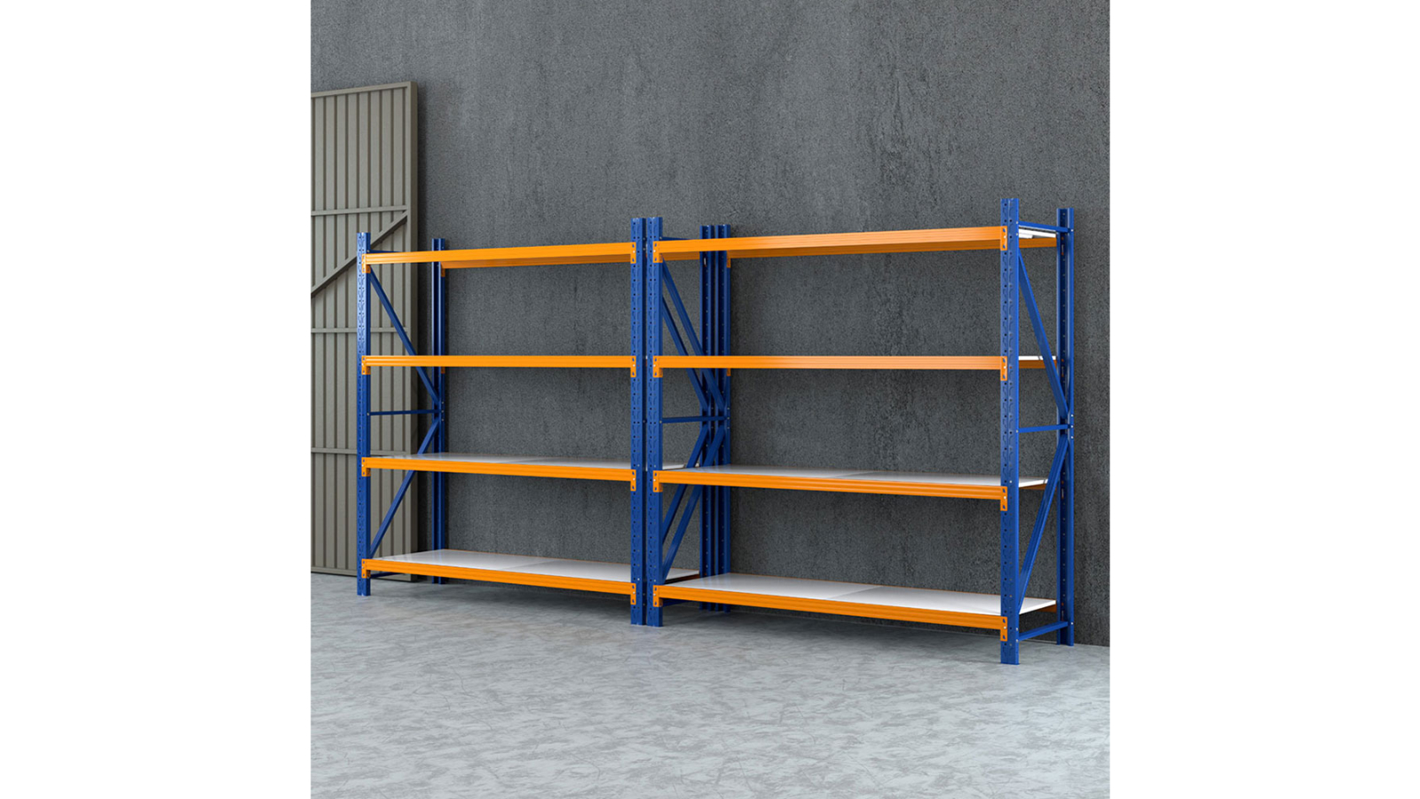 Giantz 4 x 2metre Garage Shelving Warehouse Rack - Orange/Blue | Harvey ...