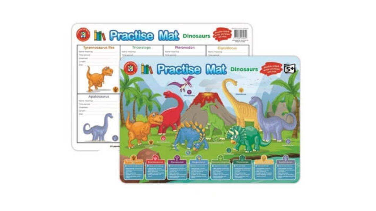 Learning Can Be Fun 42 x 28cm Practise Mat - Dinosaurs | Harvey Norman