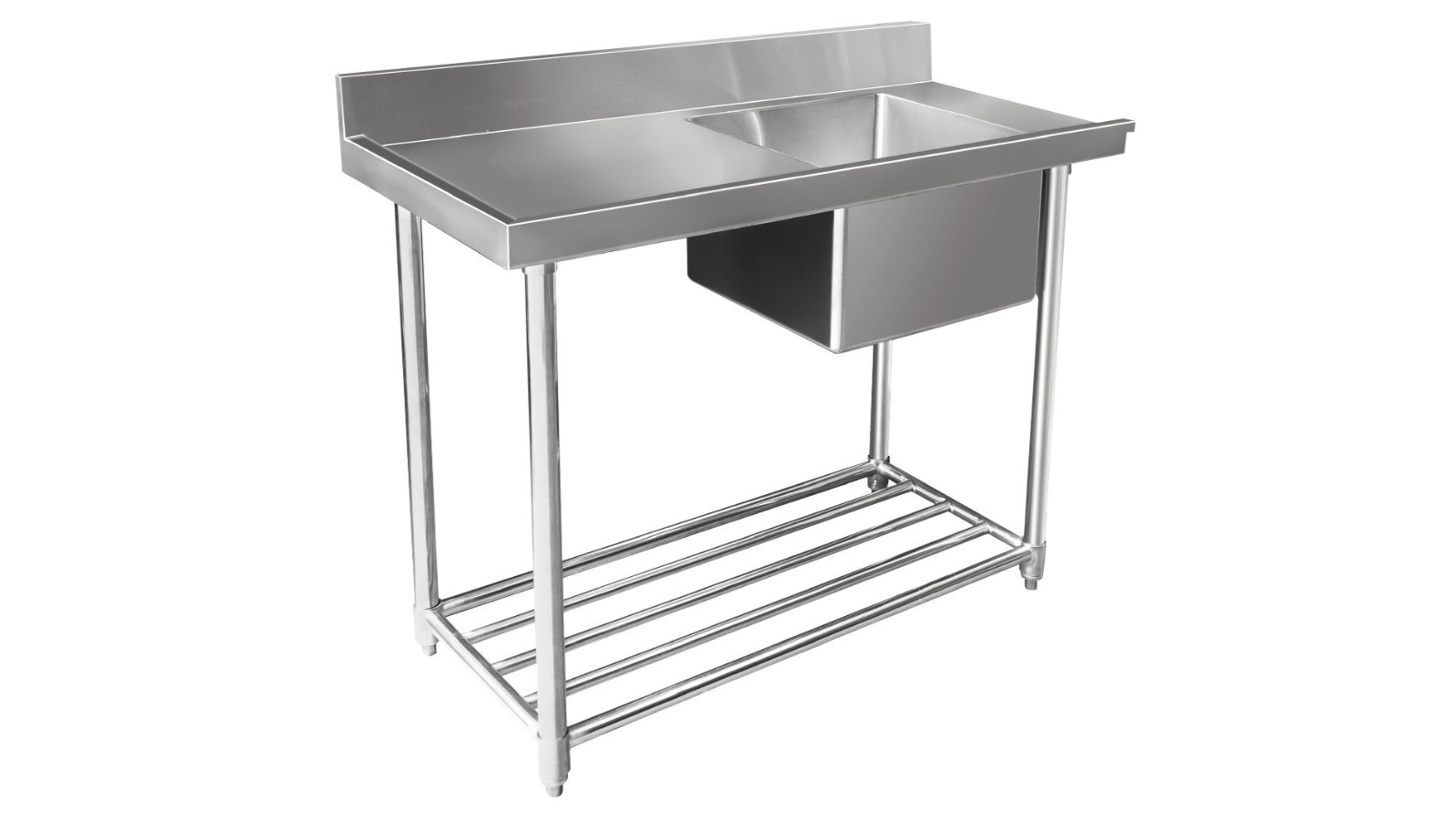 MixRite Stainless Steel Left-Handed Single Inlet Dishwasher Sink - 120 ...