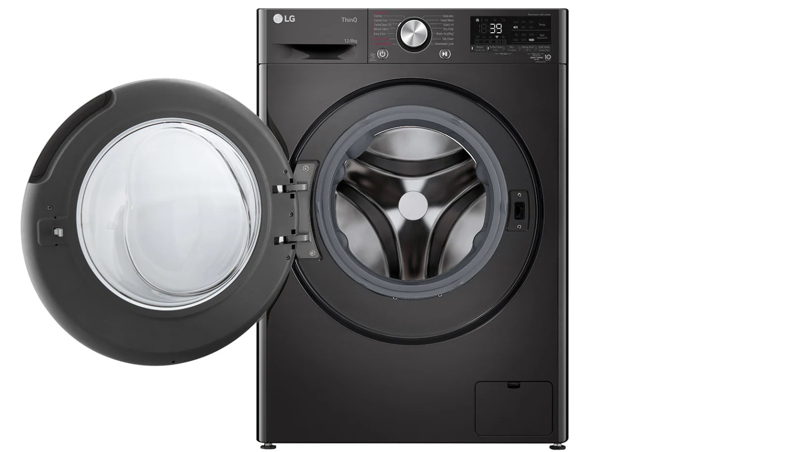 LG 12kg/8kg Series 9 Front Load Washer Dryer Combo with Steam - Black ...