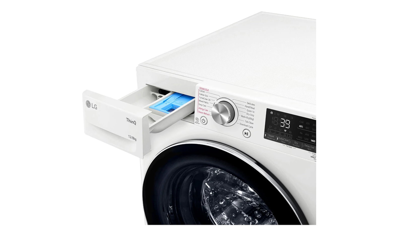 LG 12/8kg Series 9 Front Load Washer Dryer Combo with Steam - White ...