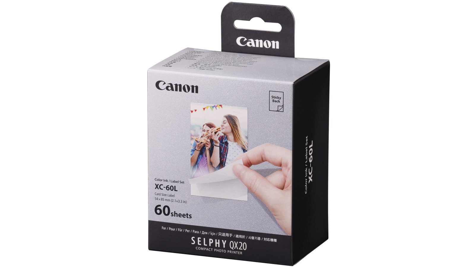 Canon XC-60L 60-Sheets Sticky Back Card Size Label for Selphy QX20 ...