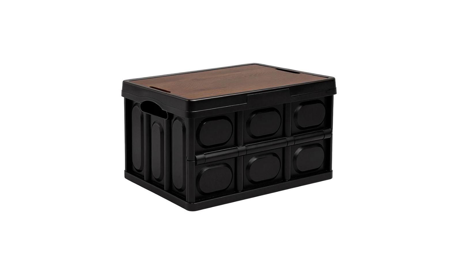 Gardeon 50 Litre Collapsible Outdoor Storage Organizer Box - Black ...
