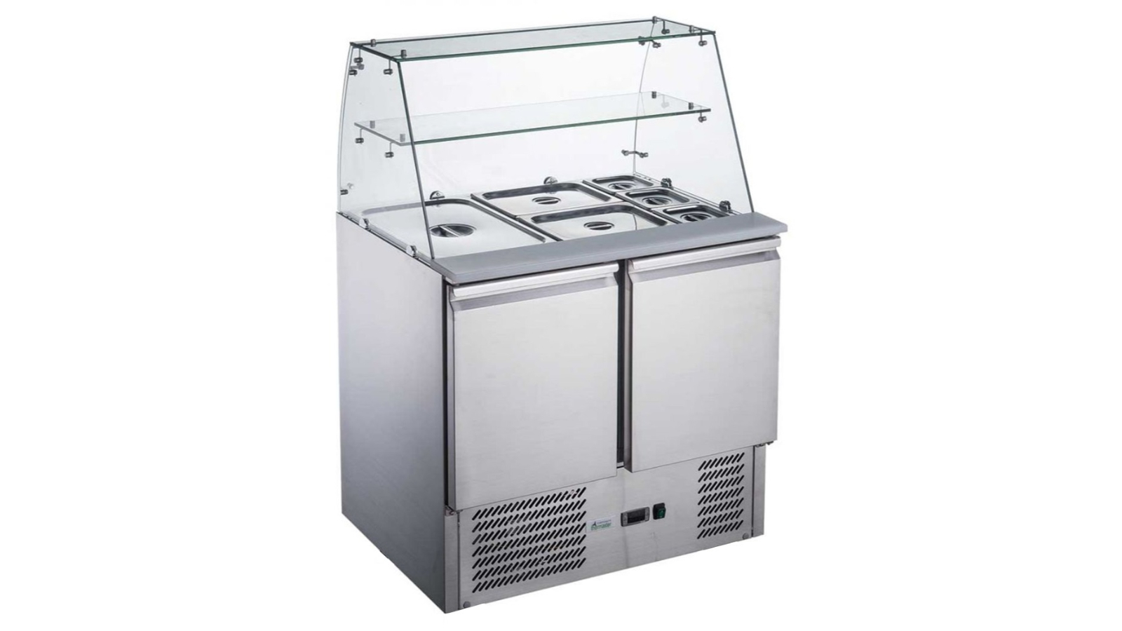 Thermaster Commercial XS900GC 2-Door Salad Prep Fridge with Square ...