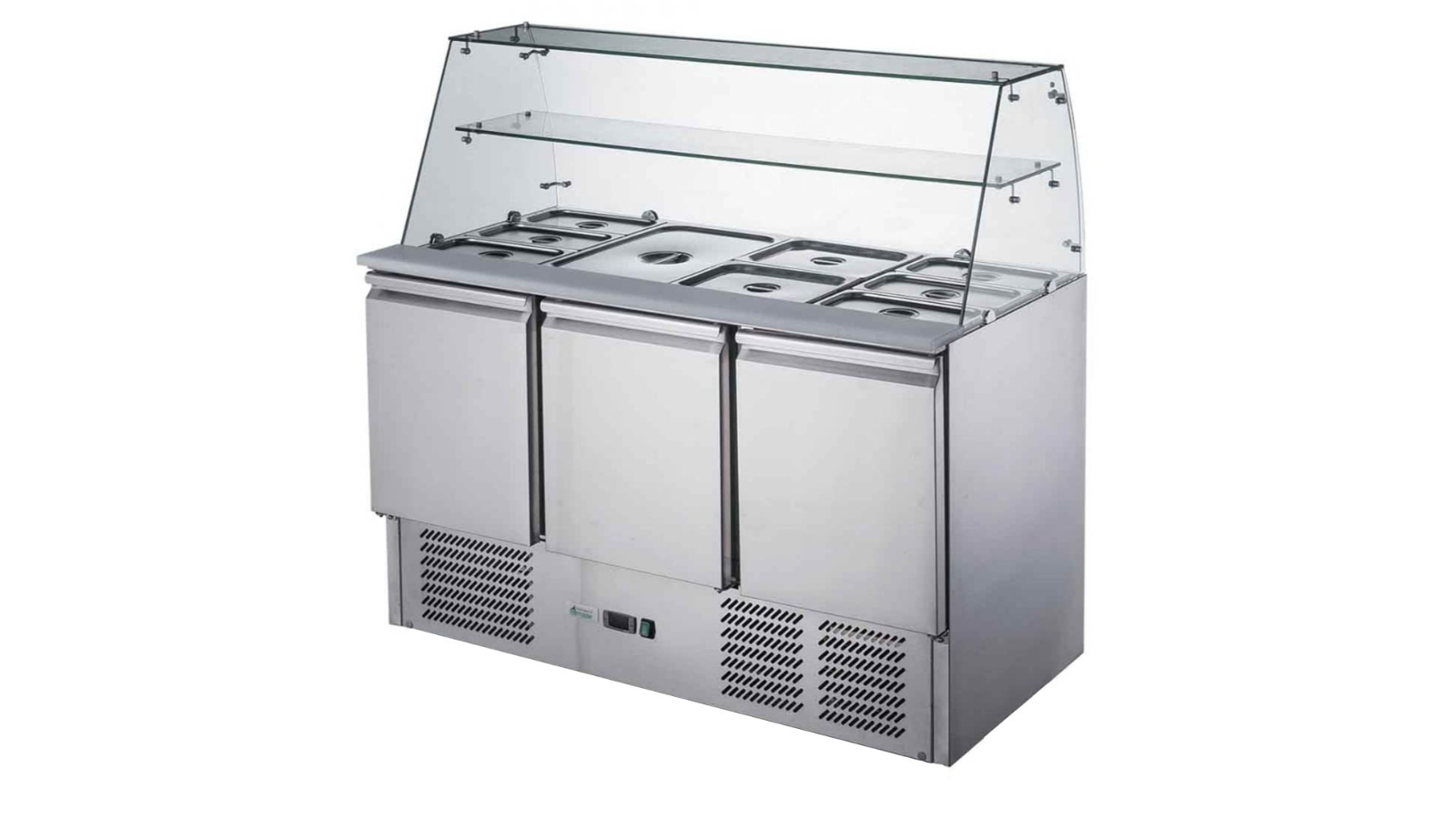 Thermaster Commercial XS903GC 3-Door Salad Prep Fridge with Square ...