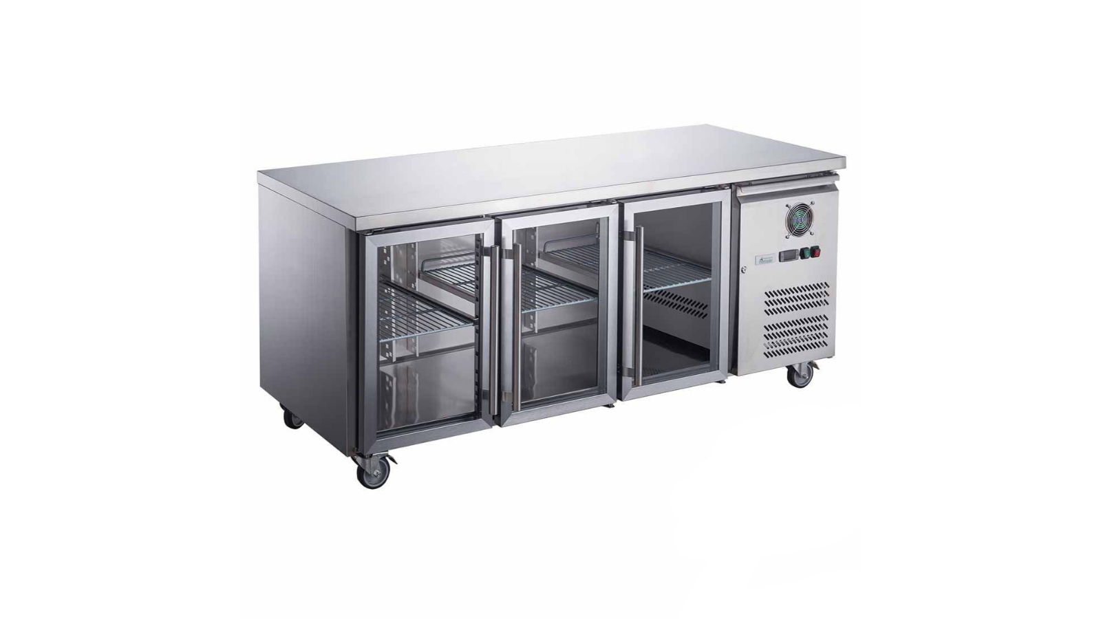 Thermaster Commercial 3-Door Glass Bench Fridge | Harvey Norman