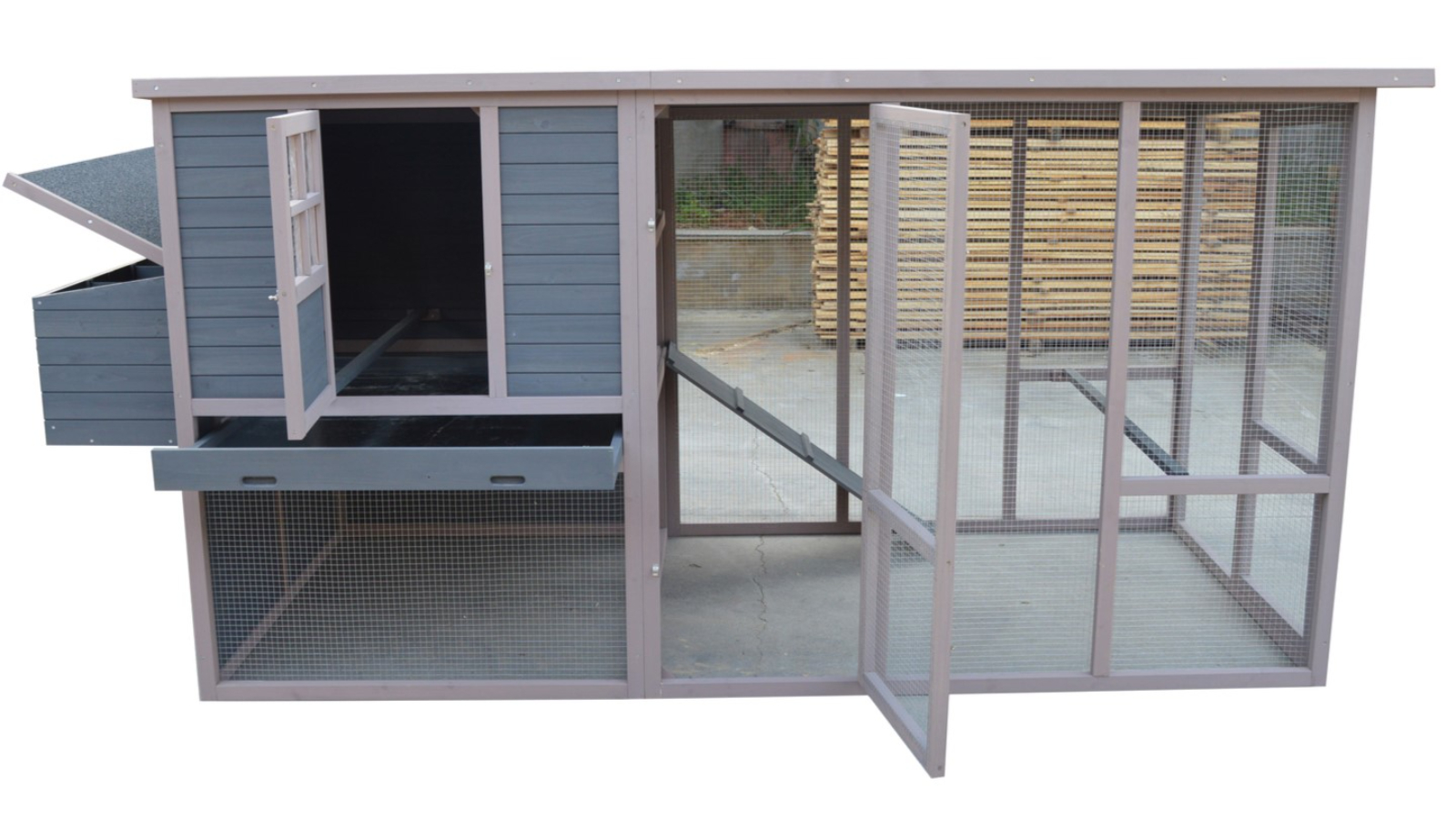 YES4PETS Grey Chicken Coop Hutch House - 290cm | Harvey Norman