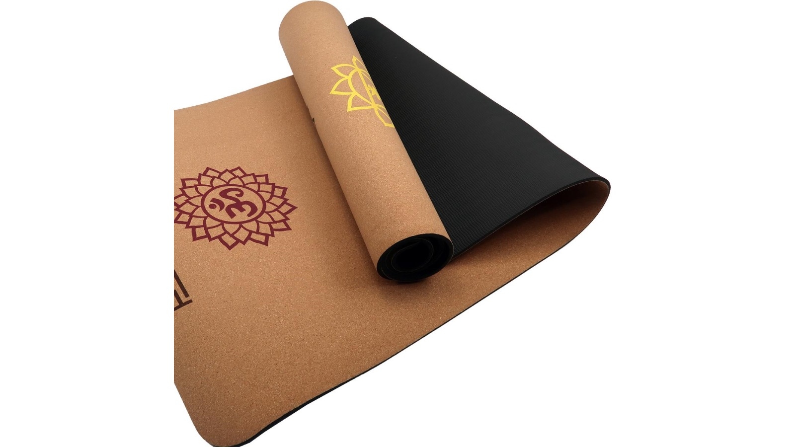 PowerTrain Cork Yoga Mat with Carry Straps Chakras | Harvey Norman