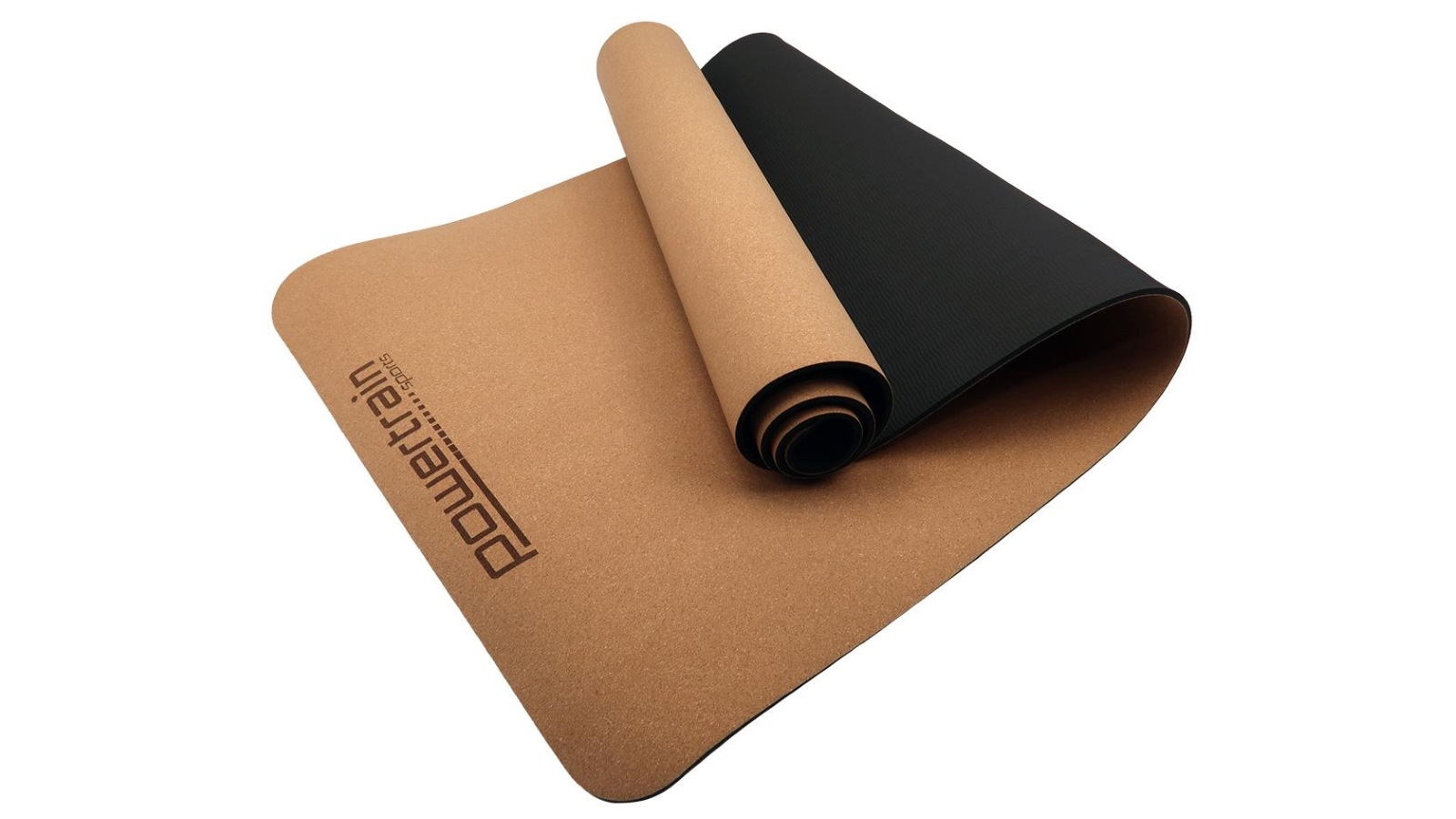 PowerTrain Cork Yoga Mat with Carry Straps Plain | Harvey Norman