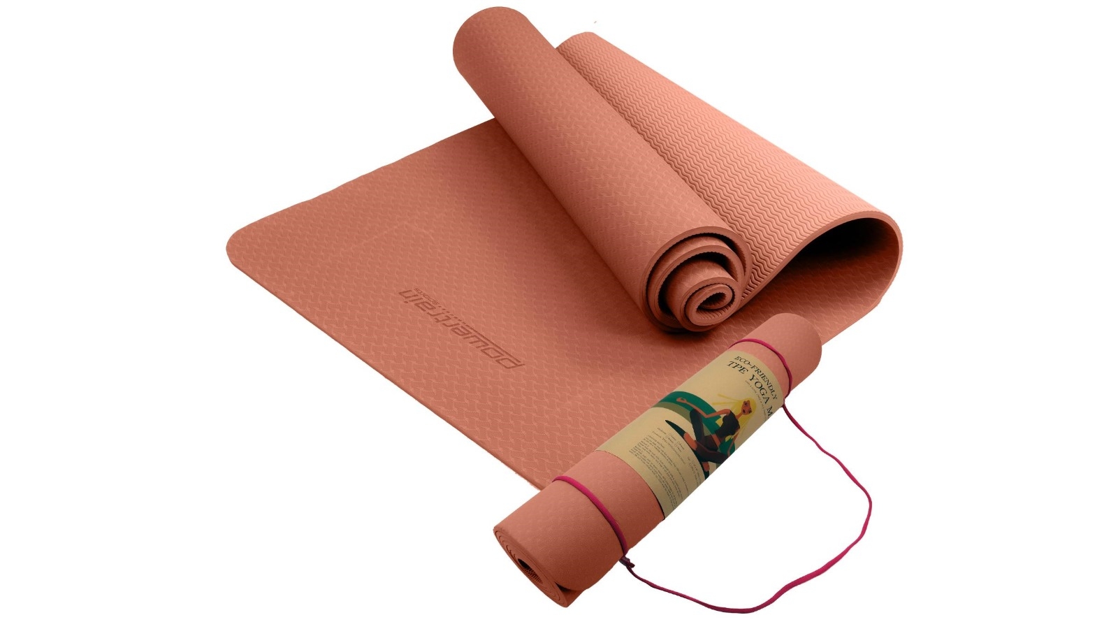 PowerTrain 6mm Yoga Exercise Pilates Mat - Pink | Harvey Norman