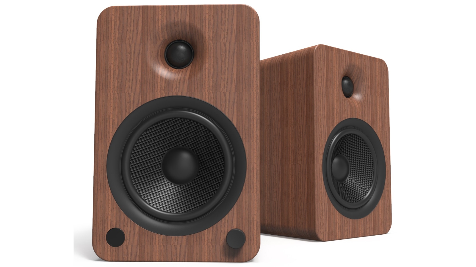 Kanto YU6 200W Powered Bookshelf Speakers - Walnut | Harvey Norman
