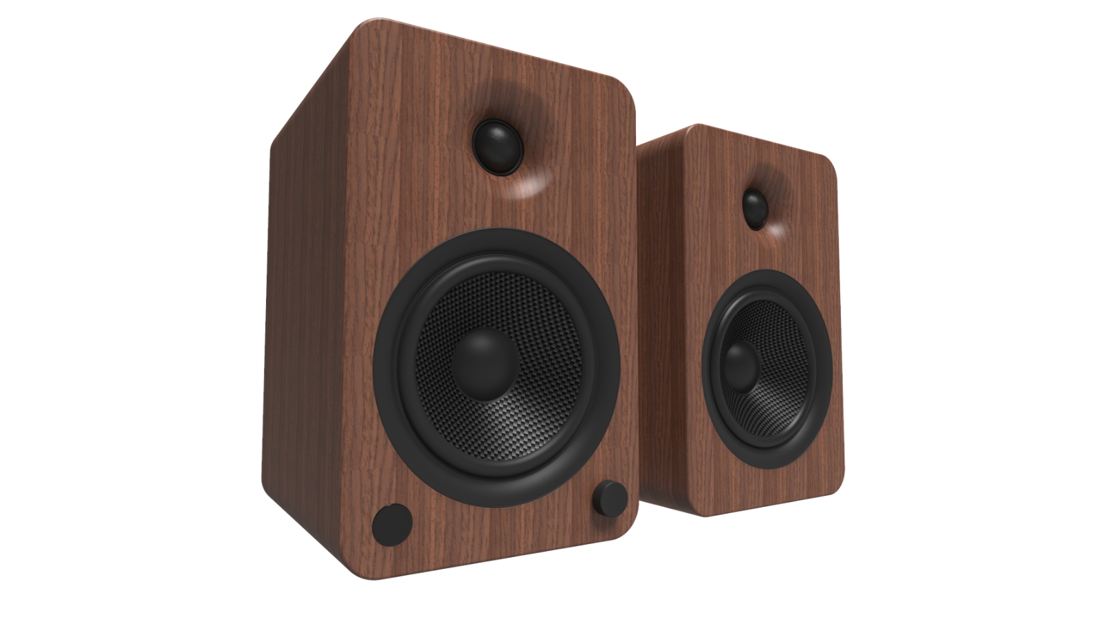 Kanto YU6 200W Powered Bookshelf Speakers - Walnut | Harvey Norman