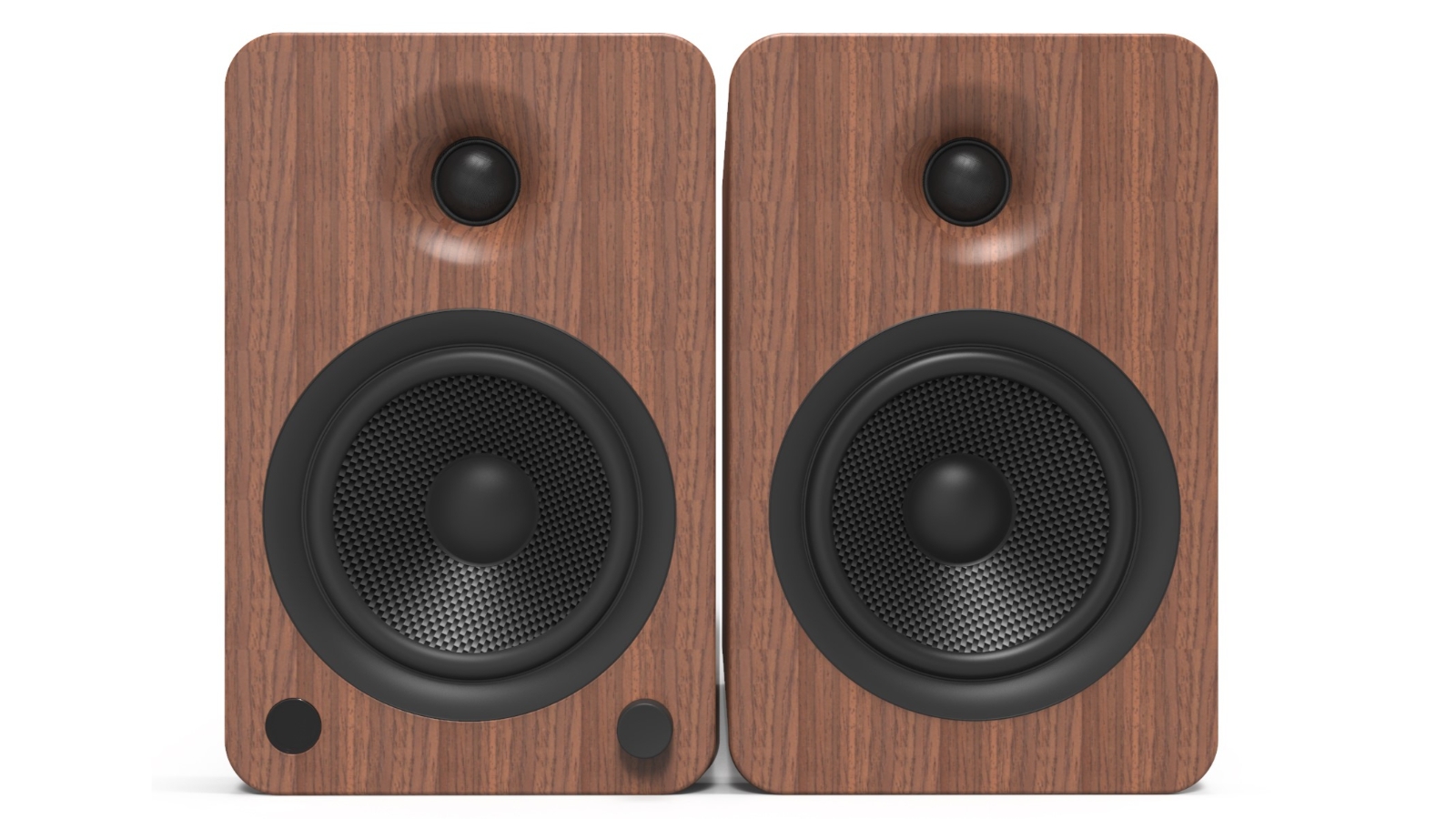 Kanto YU6 200W Powered Bookshelf Speakers - Walnut | Harvey Norman